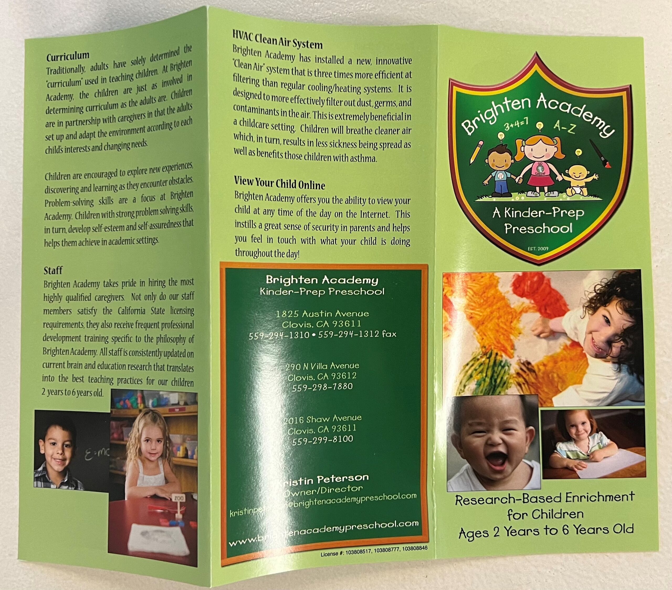 Tri Fold Brighten Academy Advertisement Brochure | Supply Ordering System